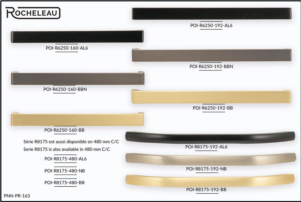 Handle R6250 black 160 mm - Paul Rocheleau Inc.