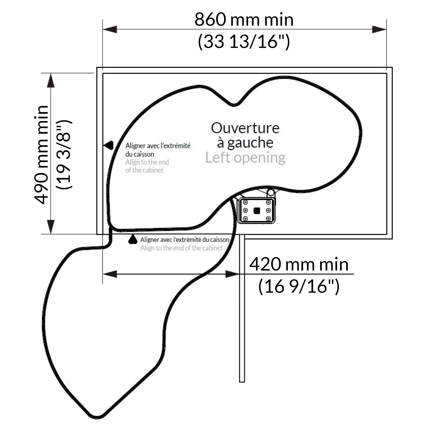 Système Swing Corner coin mort anthracite droite - côtés pleins - Paul ...